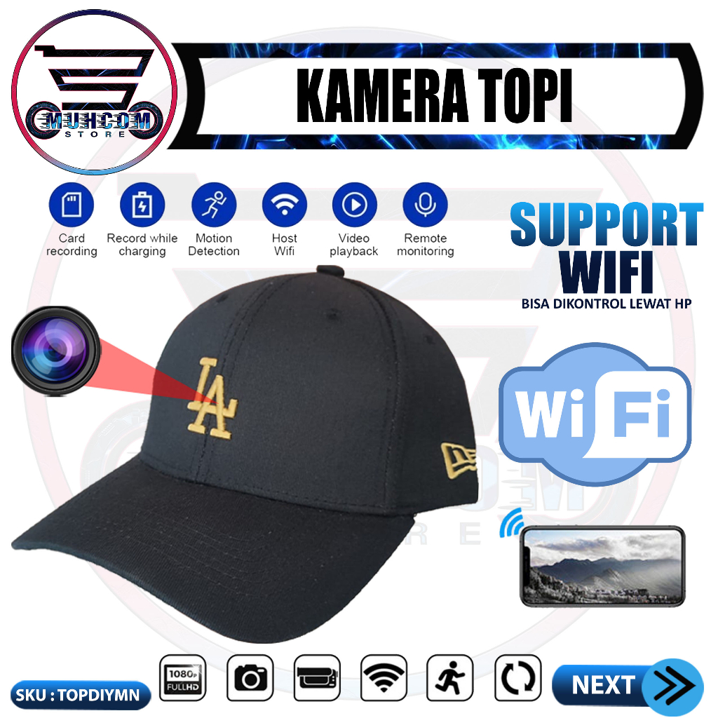 Jual Hidden Spycam IP Kamera Topi Bisbol Camera Mini Wifi Memory 8GB ...