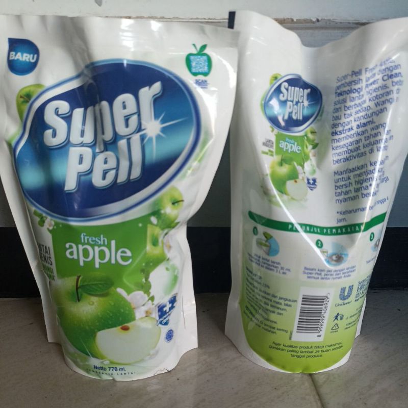 Jual Super pell pembersih lantai fresh apple 770ml - pembersih lantai ...