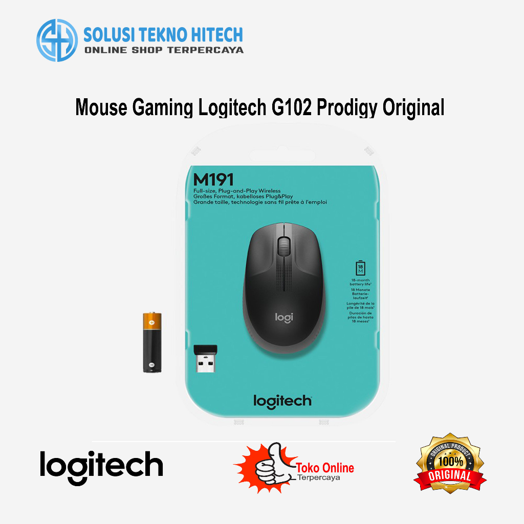 Jual Logitech Wireless Mouse M191 - Mid Grey | Shopee Indonesia