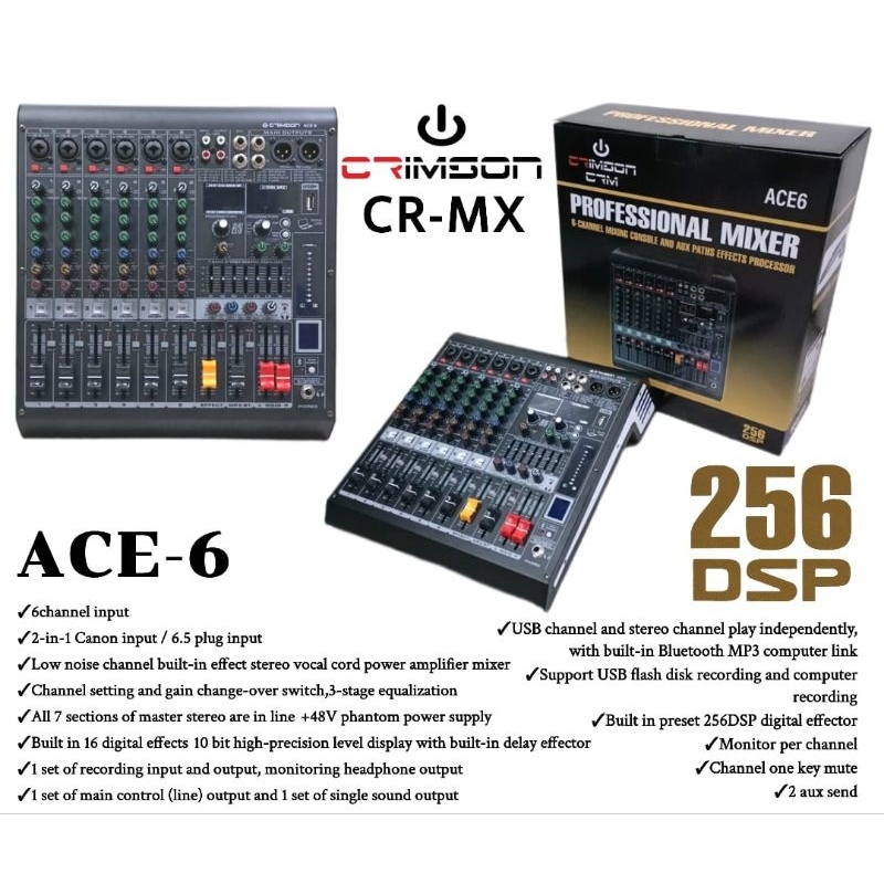 Jual CRIMSON CR MX CRMX ACE 6 ACE6 PROFESSIONAL MIXING MIXER CONSOLE WITH POWER AMPLIFIER AMPLY ...