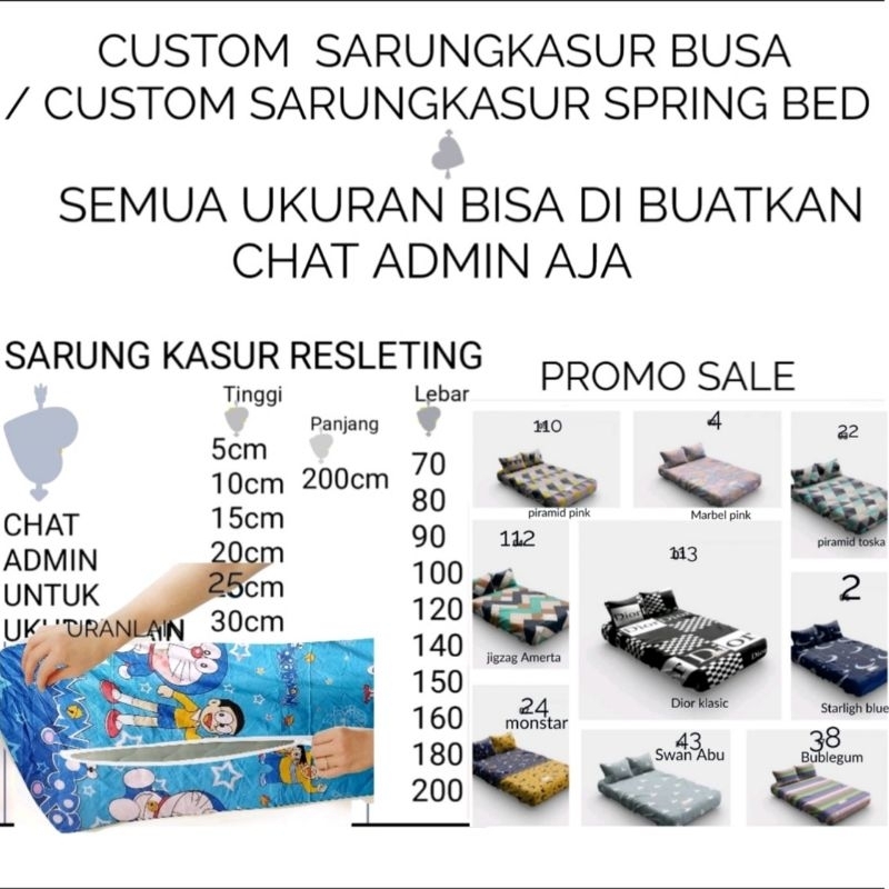 Jual SARUNG KASUR BUSA / SPRING BED SEMUA UKURAN BISA BUAT KASUR BUSA ...