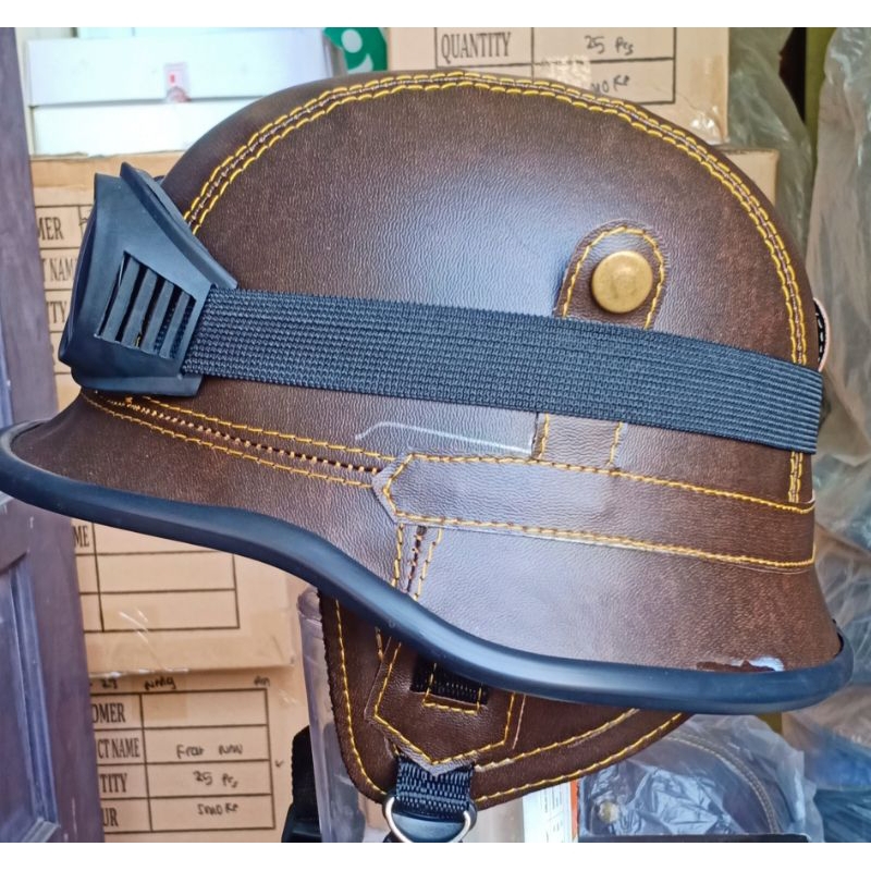 Jual Helm Retro jadul Klasik lapisan kulit sintetis Model tentara ...