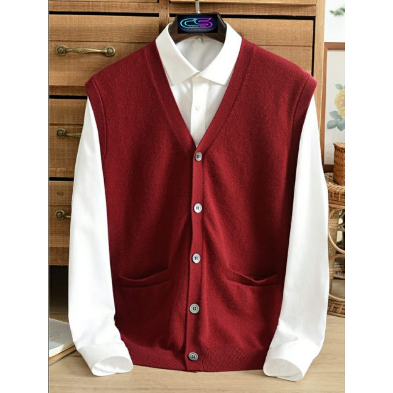 Jual Rompi Formal Pria / Rompi V-Neck Cotton Rajut Halus Premium ...