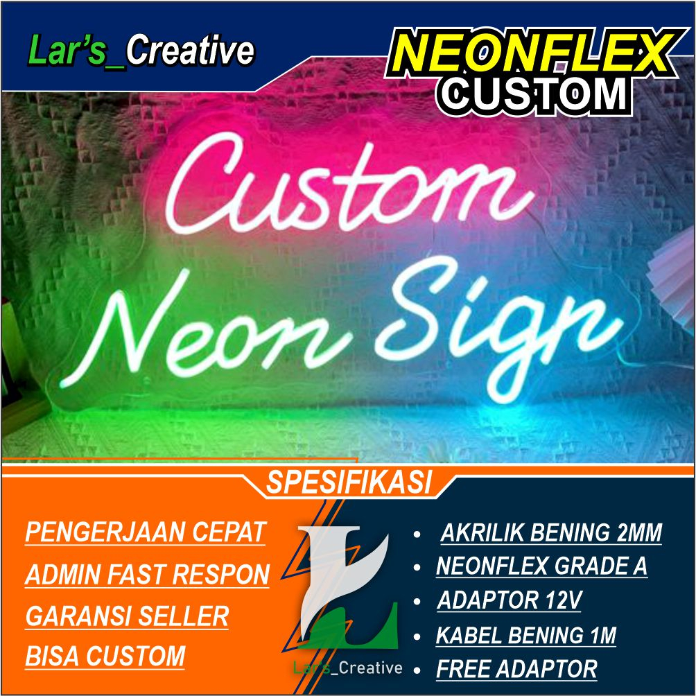 Jual LAMPU NAMA CUSTOM/LAMPU LED HURUF/LAMPU TULISAN NEON LAMPU NAMA ...