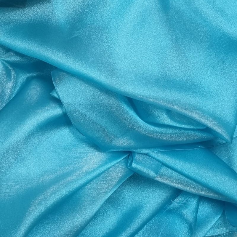 Jual kain organza pasir/crinkle metalik/sparle gliter/organza crystal ...