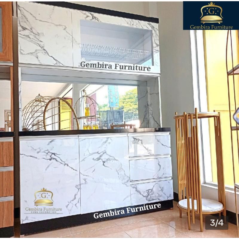 Jual kitchen set premium rak rack dapur sayur piring gelas cermin ...