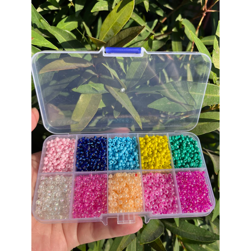 Jual 10warna manik manik ukuran 8/o / 3mm | Shopee Indonesia