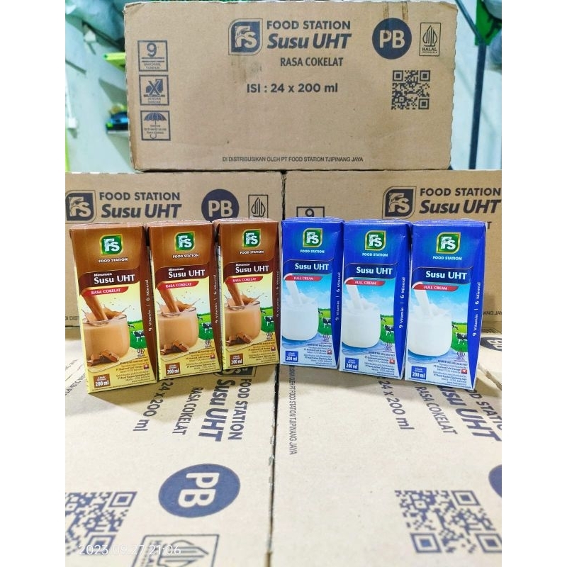 Jual SUSU UHT FS FOOD STATION 200ML RASA COKLAT ISI 24 PCS | Shopee Indonesia