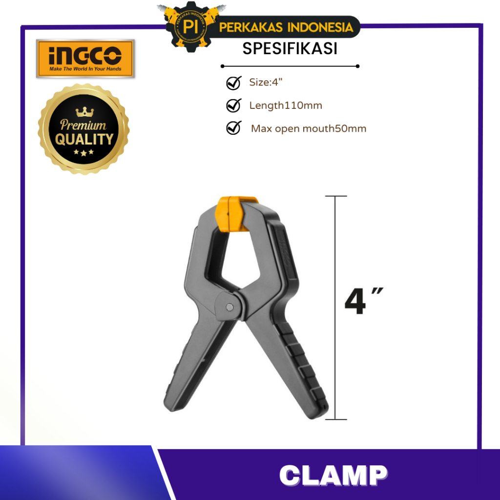 Jual Spring Clamp 4 Inch INGCO HQSC0204 Klem Penjepit Kayu 4" Alat ...