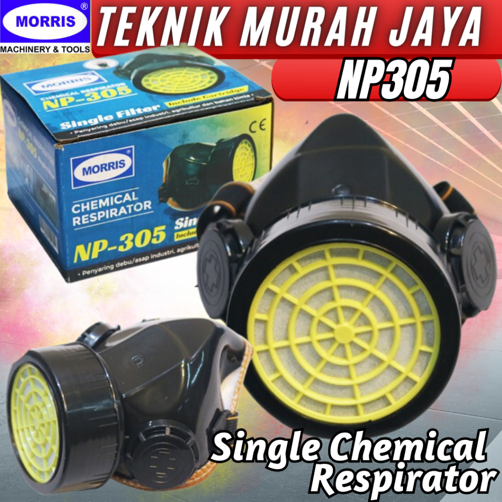 Jual Masker Kimia 1 Filter MORRIS NP-305 Chemical Respirator Single ...