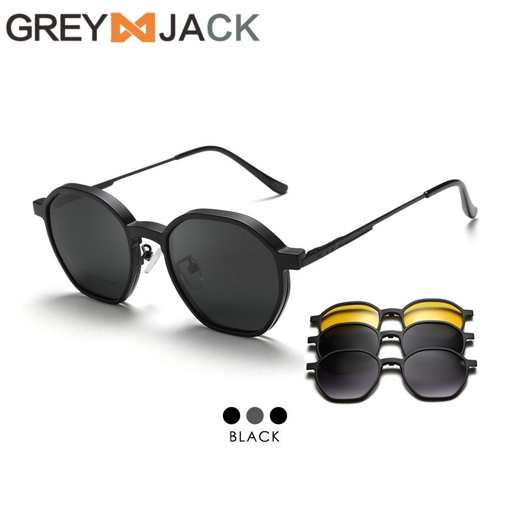 Jual Grey Jack Kacamata Clip On 3in1 Lens Polarized Night Drive Bahan Metal+TR Ringan Kokoh Bisa ...