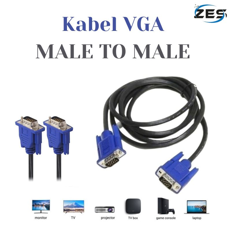 Jual KV03 - Kabel VGA 3 m High Quality / VGA Cable Monitor 3 meter male ...