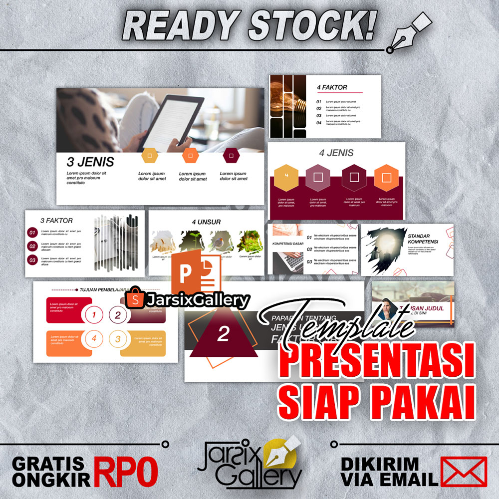 Jual [JarsixGallery] Template Presentasi PowerPoint Siap Edit Desain Editable PPT Guru/Mahasiswa ...