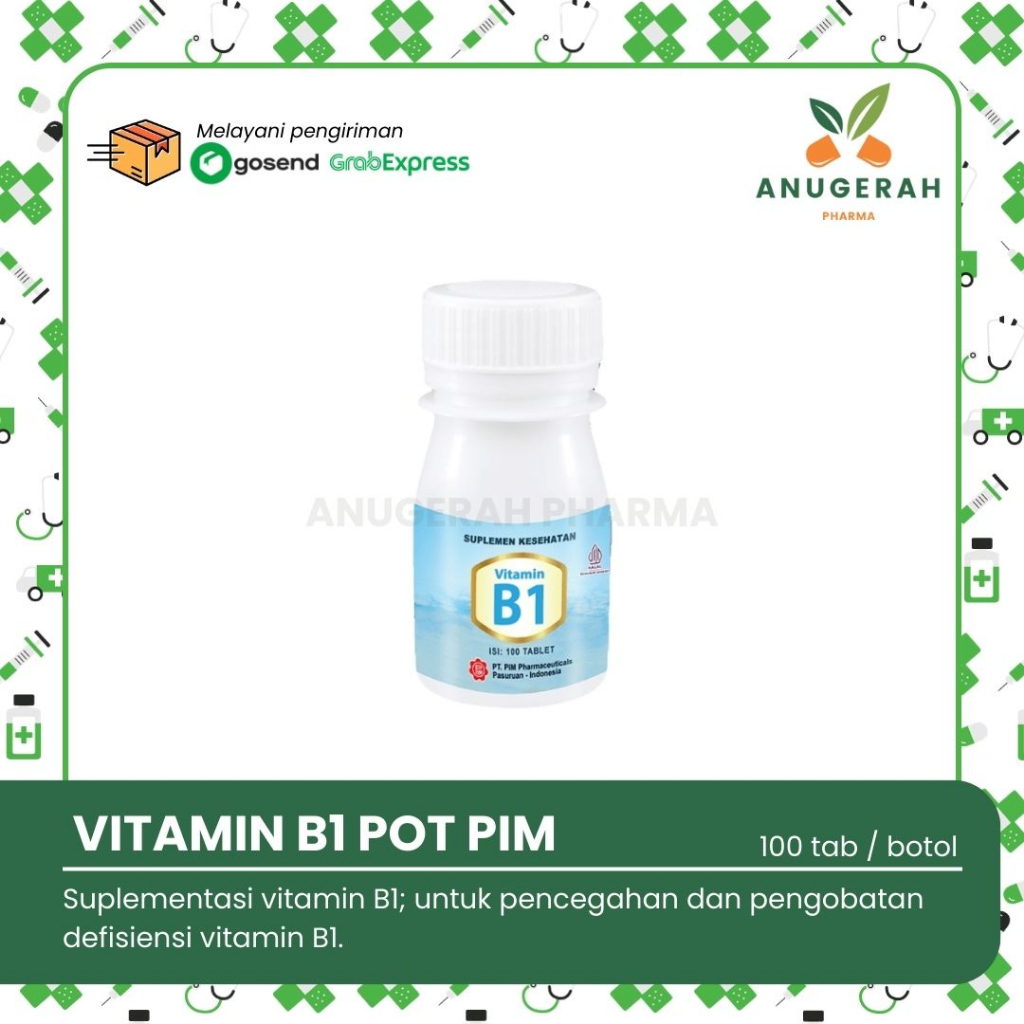 Jual Vitamin B1 5mg Pot isi 100 tab PIM | Shopee Indonesia