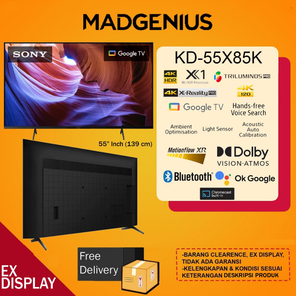Jual SONY Original LED TV KD-55X85K / KD55X85K / KD 55X85K / X85K Ultra ...