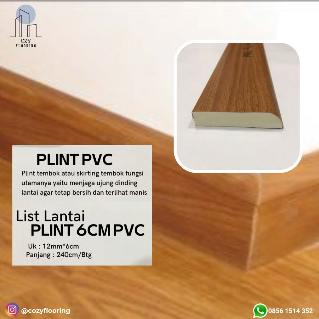 Jual List plank PVC / Plint PVC Panjang tinggi 6 cm | Shopee Indonesia