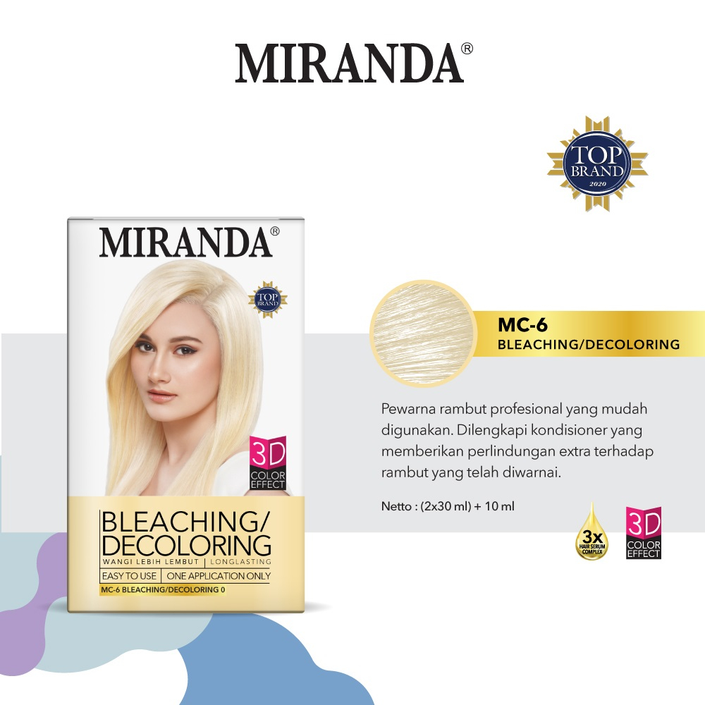 Jual MIRANDA Premium Hair Color 3D Cream Peroxide 30ml || Miranda Semir ...
