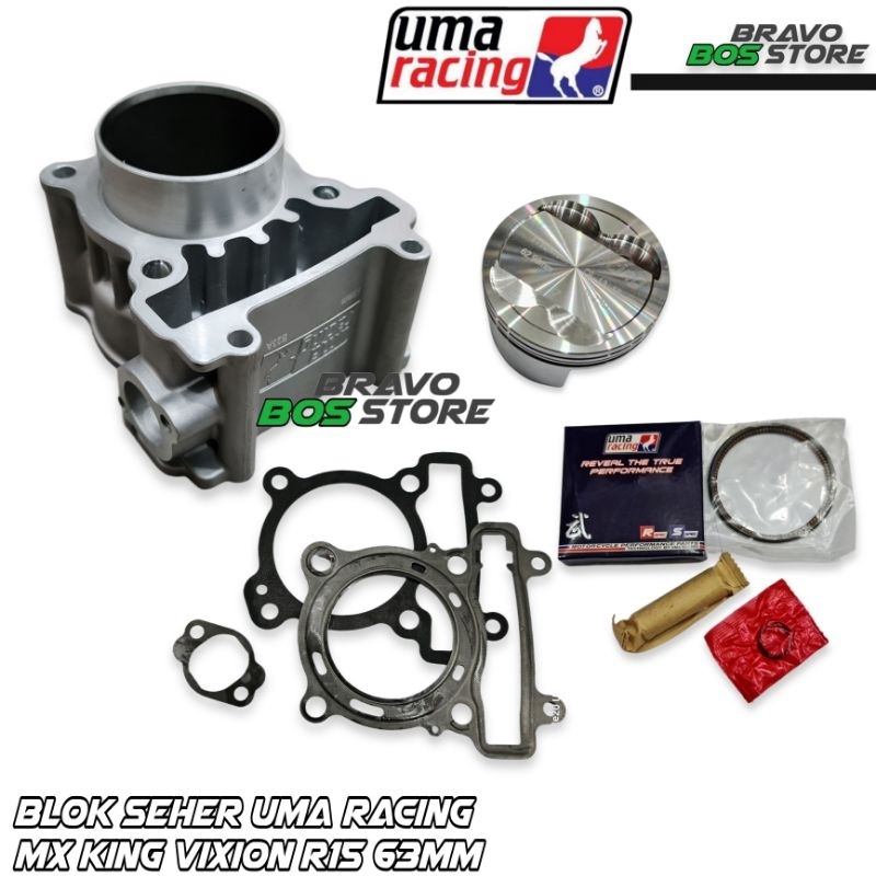 Jual BLOK SEHER KIT BORE UP UMA RACING VIXION NEW NVLNVA R15 MX KING 63MM | Shopee Indonesia