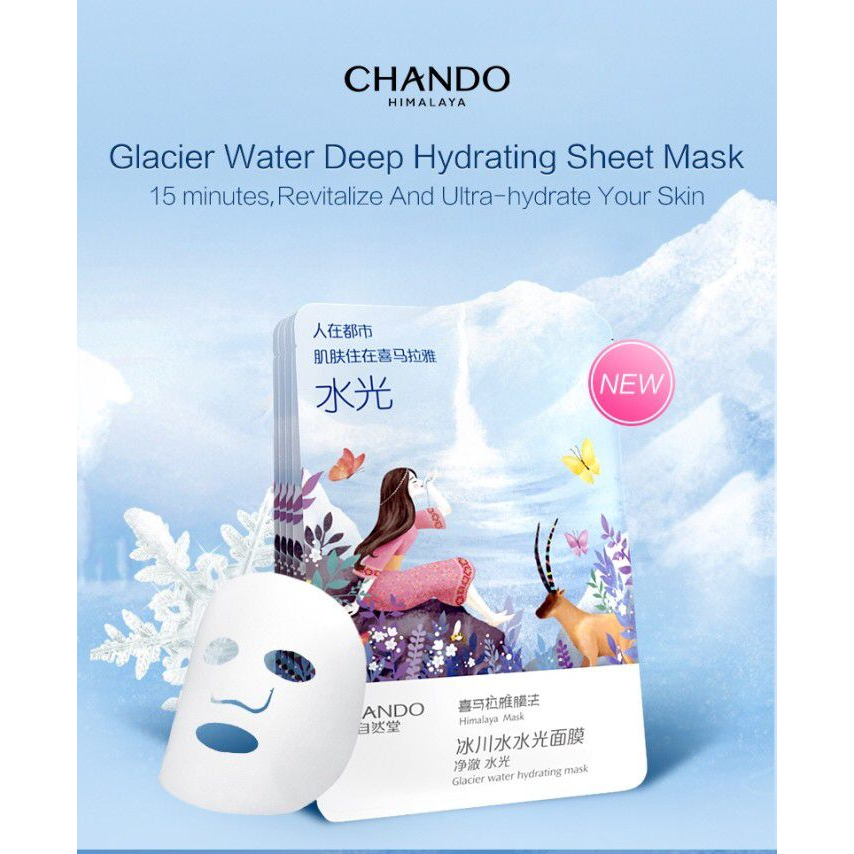 Jual CHANDO Himalaya Glacier Water Deep Hydrating Sheet Mask isi 5/pack ...