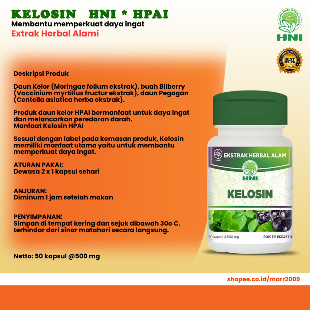 Jual KELOSIN - Membantu memperkuat daya ingat pada orang dewasa dan ... Jual KELOSIN - Membantu memperkuat daya ingat pada orang dewasa dan ...
