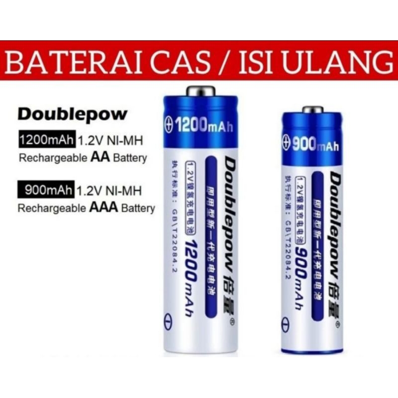 Jual DOUBLEPOW Battery Baterai Alkaline Rechargeable Cas AA / AAA 1 Pcs ...
