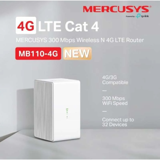 Jual Modem Router Mercusys MB110-4G unlock all operator SIM Card LTE ...