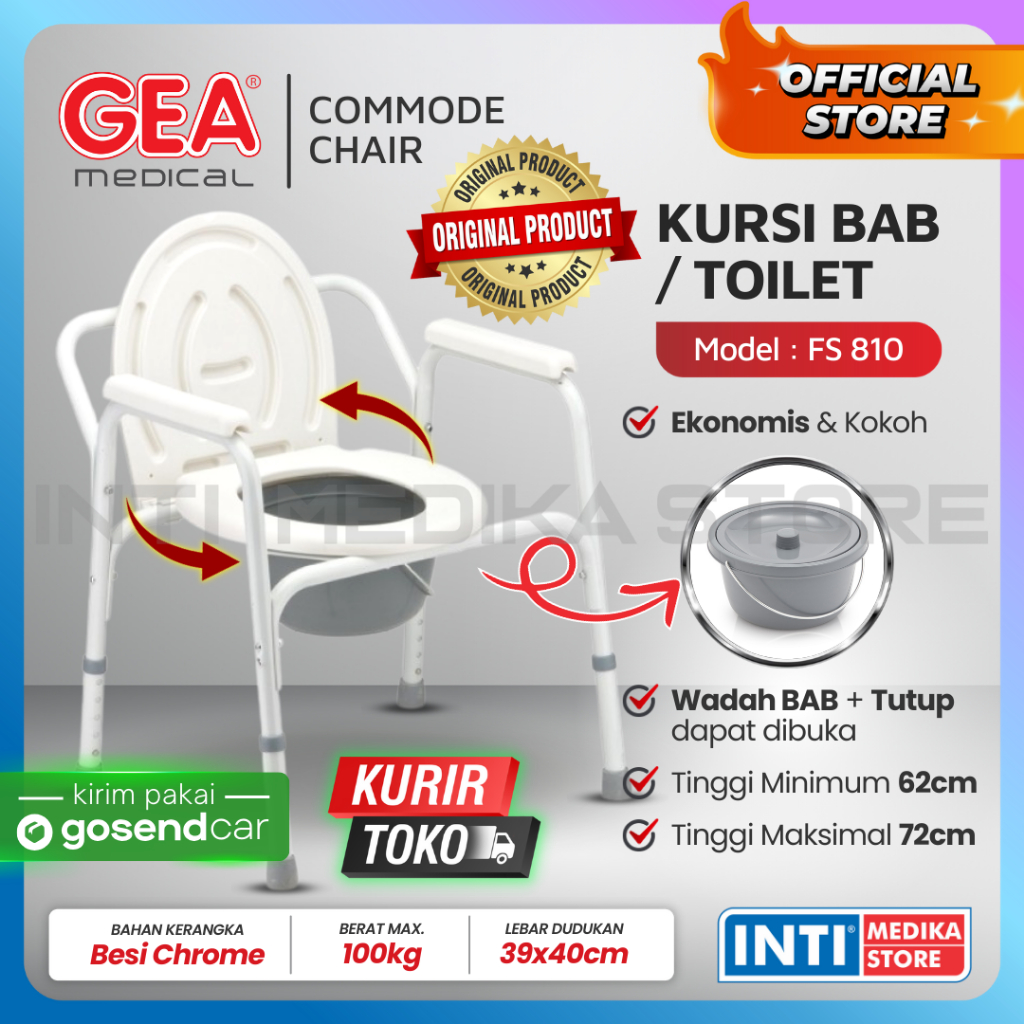 Jual GEA - Toilet Portable COMMODE FS 810 | Kursi Duduk BAB Comode ...