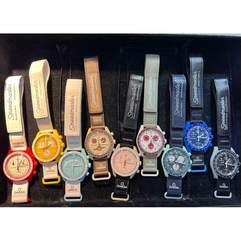 Jual Jam tangan Quartz Chronograph X Swatch Velcro strap fullset ...