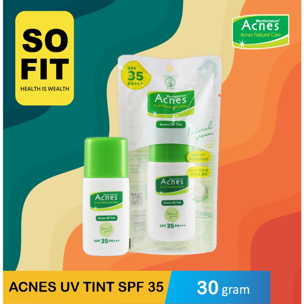 Jual Acnes Uv Tint Natural green 30 gr / Uvtin Spf 35 Pa++ 30gr ...