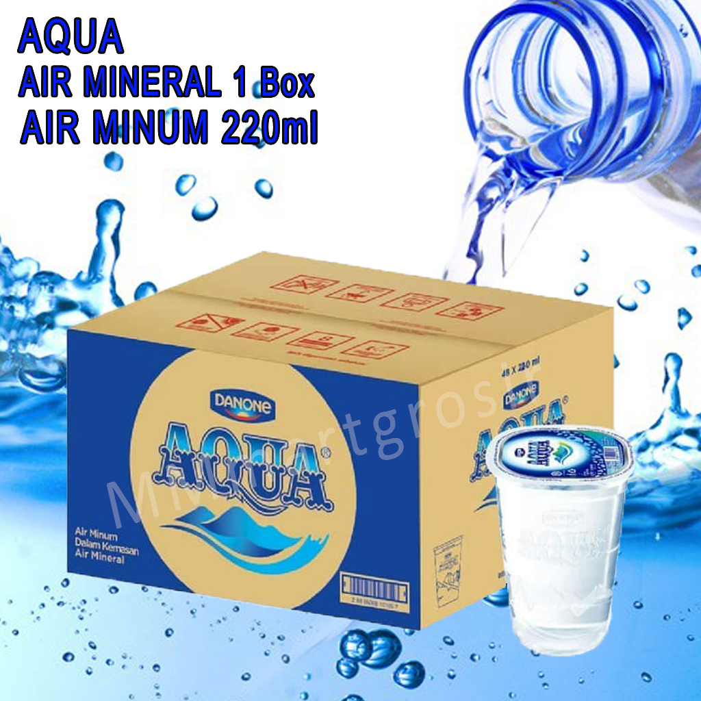 Jual Air Mineral Aqua Gelas 220 ml 1 dus 48 cup | Shopee Indonesia