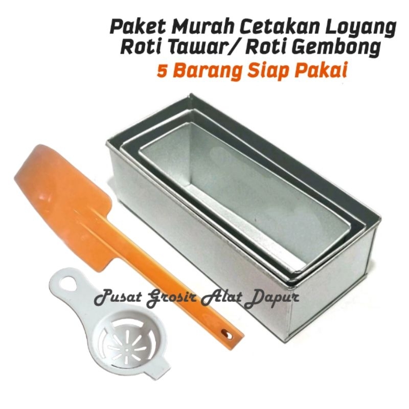 Jual Paket Murah Loyang Cetakan Roti Tawar /Roti Gembong 5 Barang ...