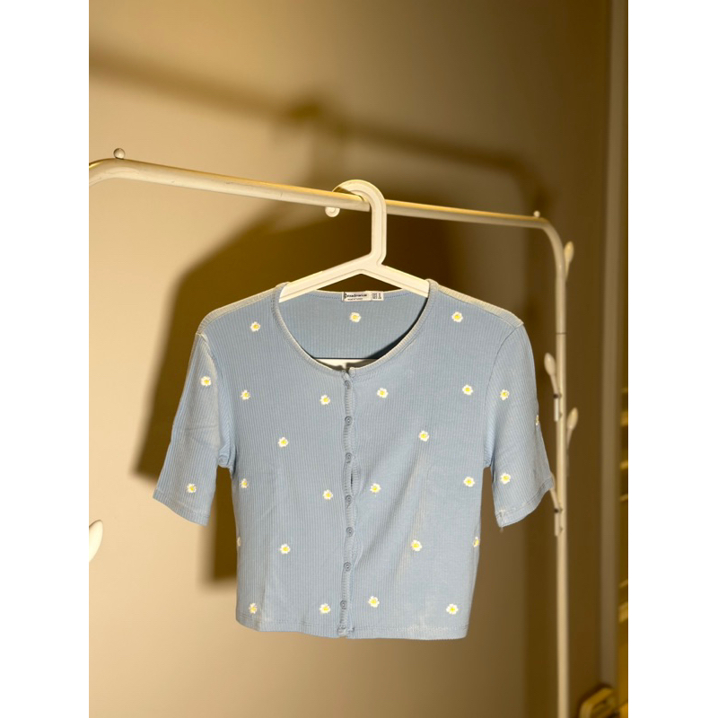 Jual Baju Kancing Biru-Bunga | Shopee Indonesia