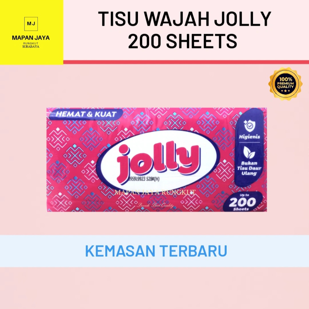 Jual Tissue Facial Jolly 200 Sheet 2ply / Tisu Jolly 200 Sheets 2 Ply ...