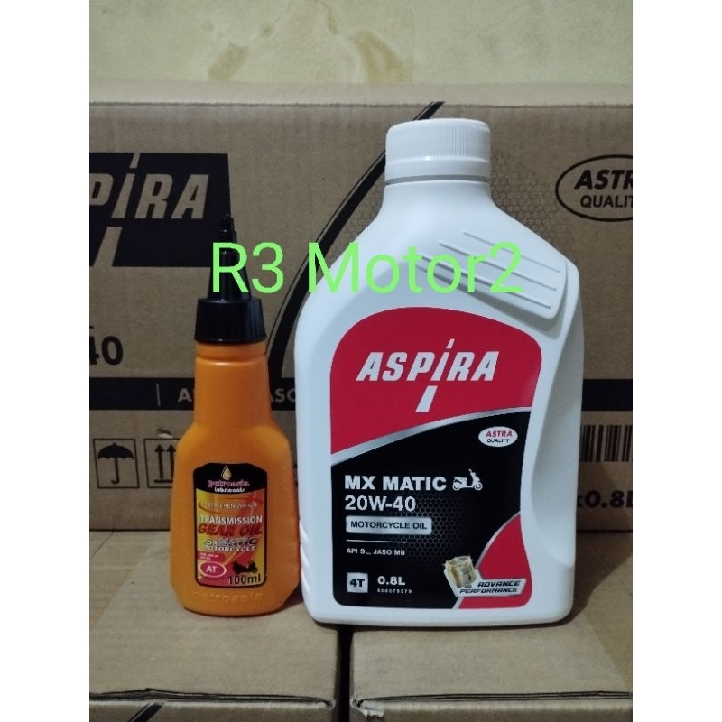 Jual PAKET OLI ASPIRA 11-20W/40MX 0.8L PLUS GARDAN PETROASIA 100ml original untuk matic Yamaha ...