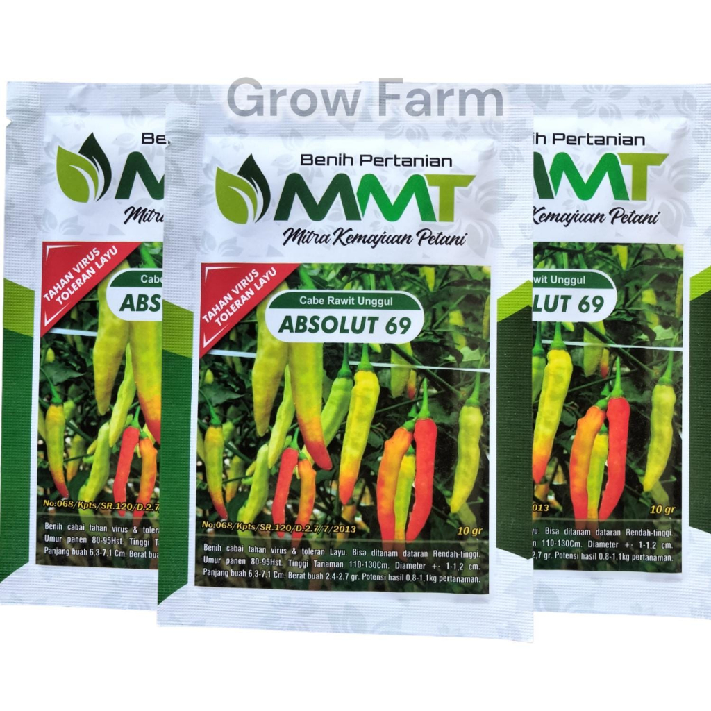 Jual Benih Cabe Rawit Absolut 69 10gr Bibit Cabai MMT SEED Merdeka Tani ...