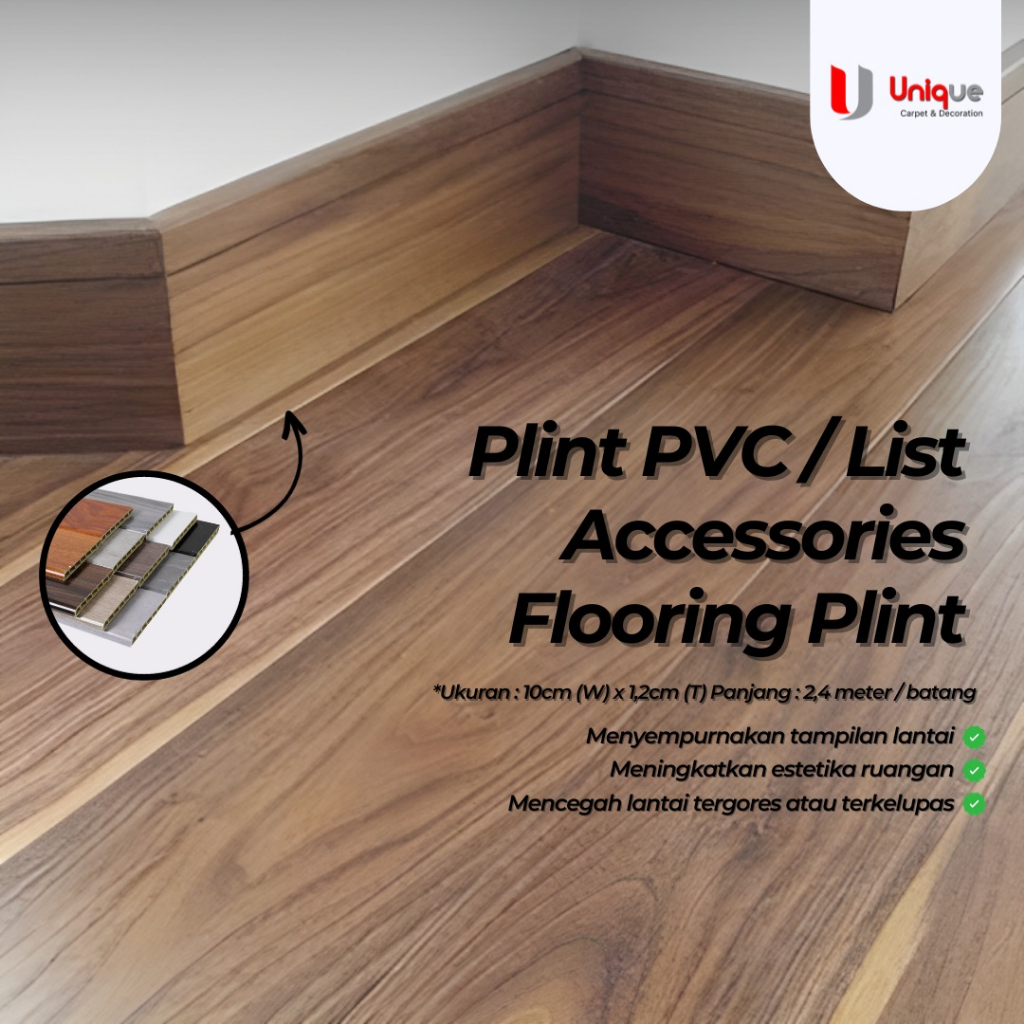 Jual List Accessories Flooring Plint Tinggi 10cm / Plint PVC Motif Kayu / List Plin Dinding Anti ...