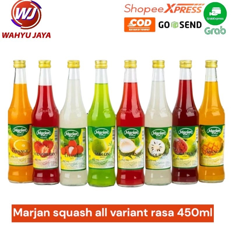 Jual Marjan squash all variant rasa 450 ml/sirup Marjan Variant rasa ...