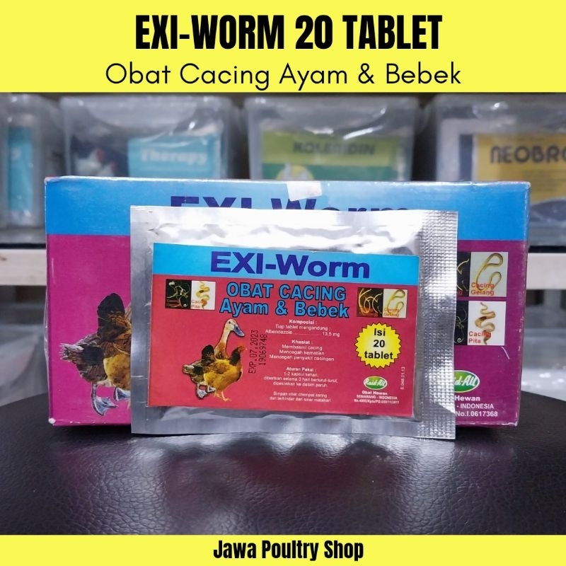 Jual EXY WORM ORIGINAL 20 TABLET - Obat Cacing Untuk Ayam & Bebek ...