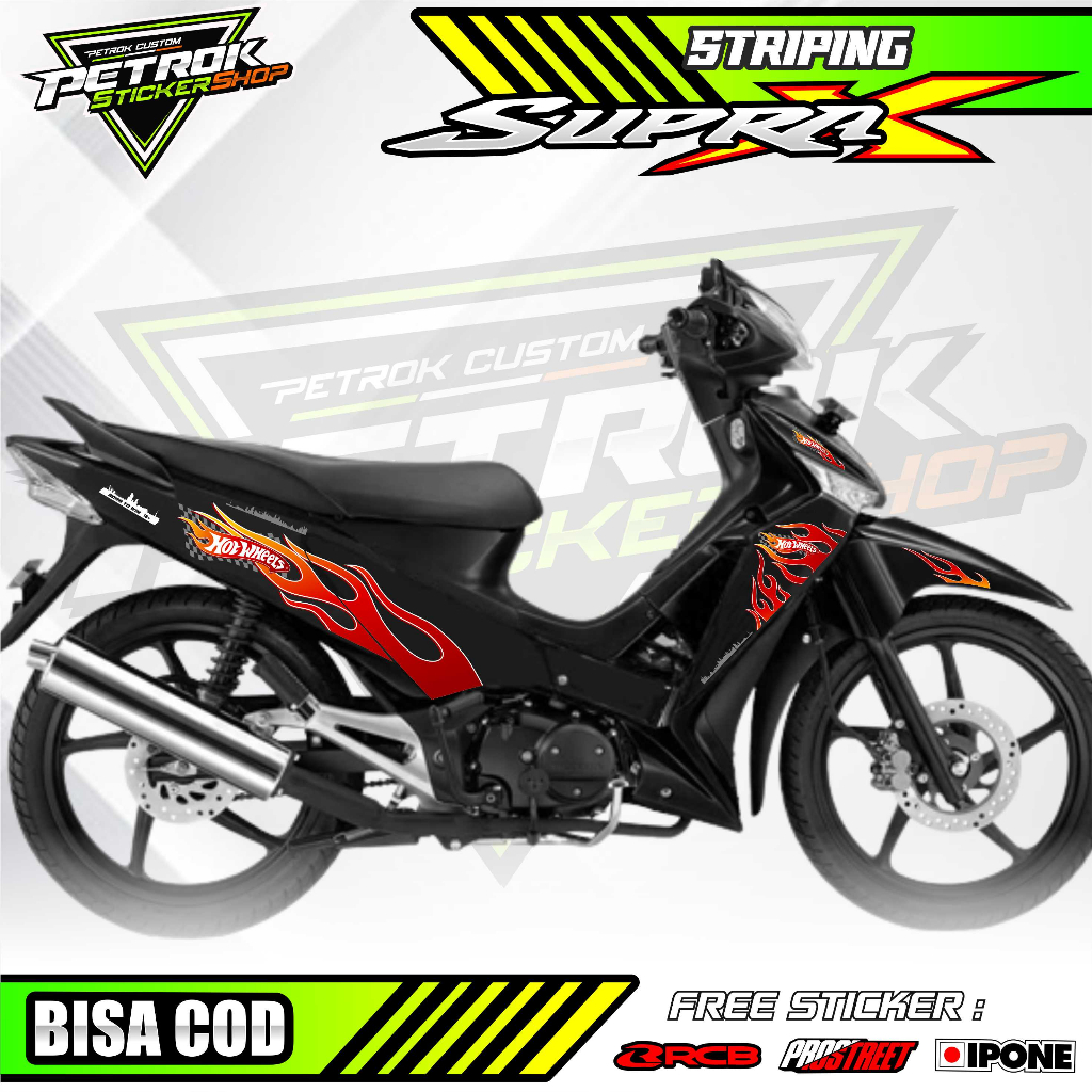 Jual STRIPING VARIASI SUPRA X 125 HOTWHEELS STYLE / STICKER LIST MOTOR ...
