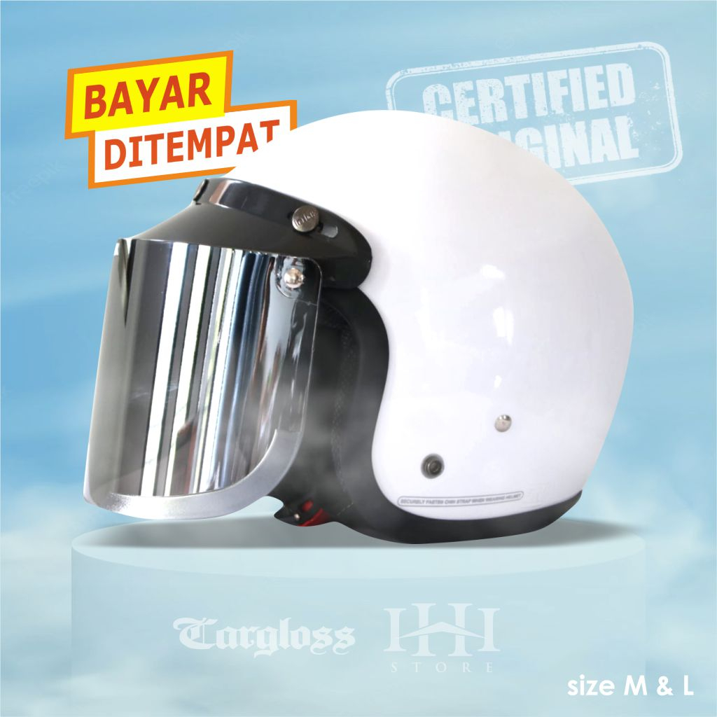 Jual Helm Bogo Polos Dewasa Terbaru - PUTIH GLOSSY SNI | Shopee Indonesia
