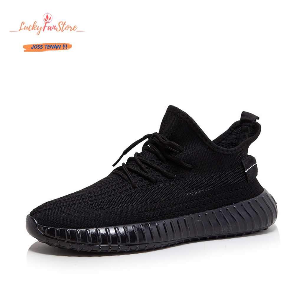 Jual Luckyfanstore Sepatu Sneaker Pria Yezzy Spider Black/Gray/Full ...