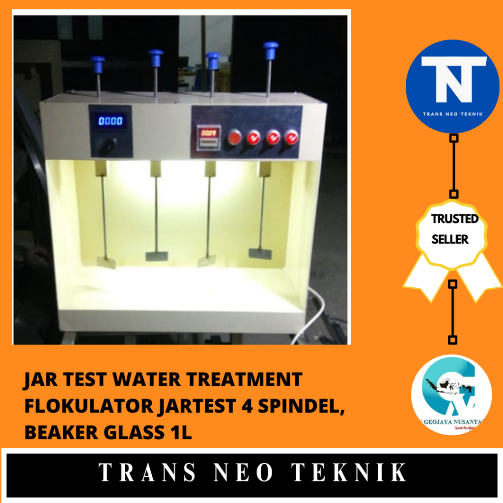 Jual JAR TEST WATER TREATMENT FLOKULATOR JARTEST 4 SPINDEL, BEAKER ...