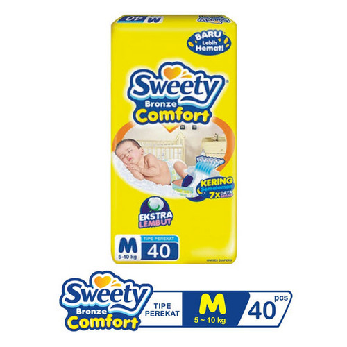 Jual Sweety Bronze Comfort Popok Bayi Perekat Big Pack M-40 | Shopee ...