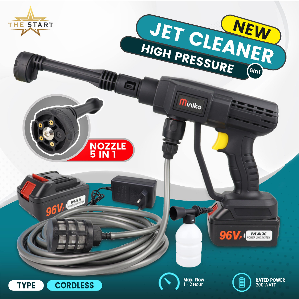 Jual Cordless Jet Cleaner Alat Cuci Motor Mobil Miniko 96 volt new ...