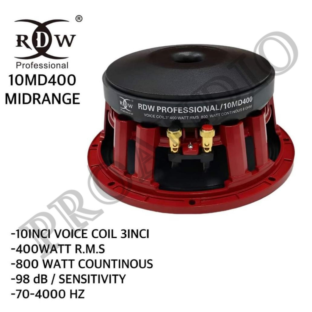Jual SPEAKER COMPONENT RDW 10MD400 / 10 MD 400 MID RANGE 10 INCH VC 3 ...