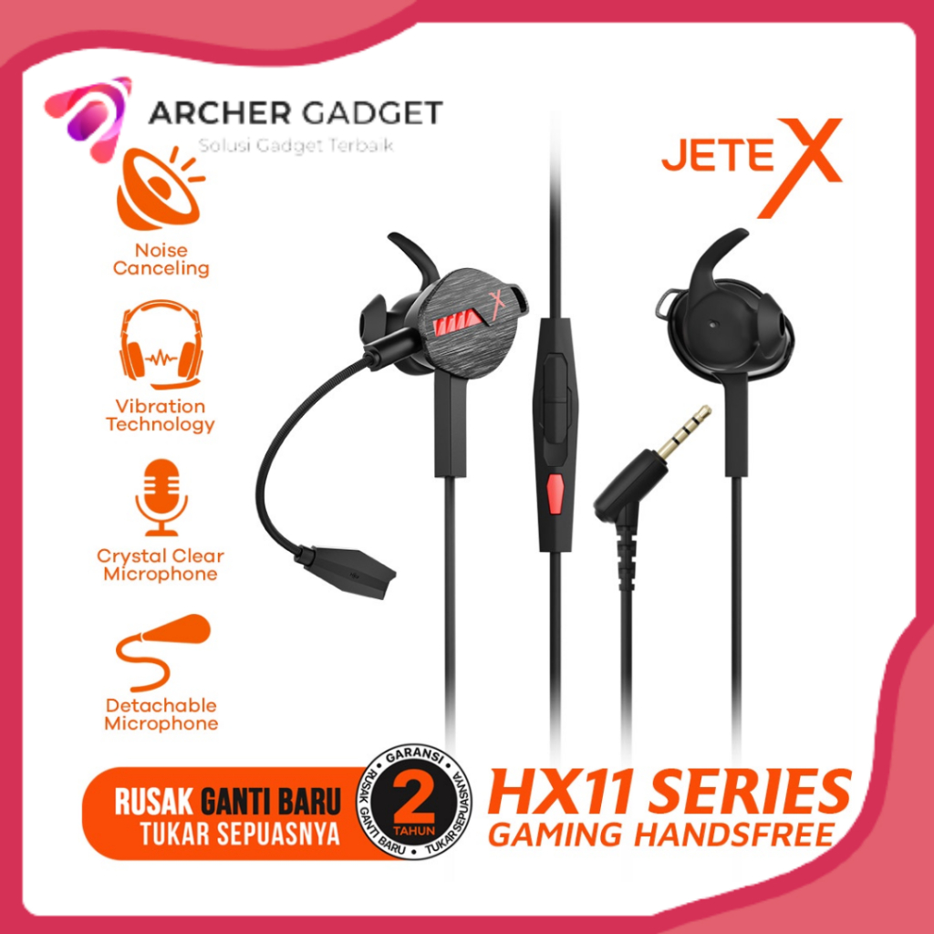 Jual Headset Gaming JETEX HX11 Premium Earphone Gaming Mic With Vibration / GARANSI 2 TAHUN ...