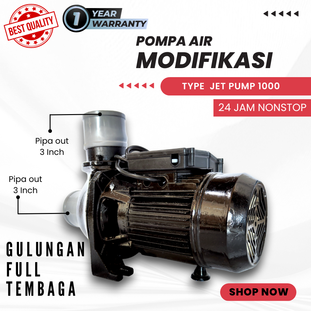 Jual HARGA POMPA AIR MODIFIKASI JET PUMP 1000 PIPA 3 DIM GARANSI 1 ...