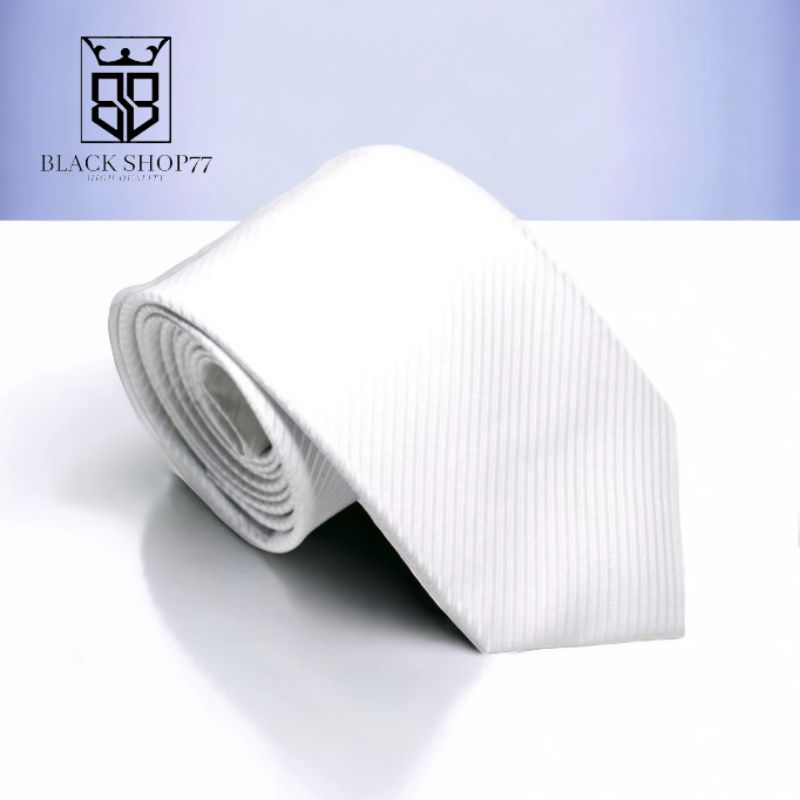 Jual Dasi Pria Dasi Panjang Salur Putih 3 Inchi 8 Cm | Shopee Indonesia
