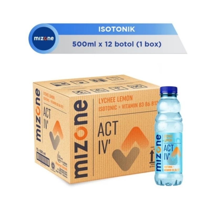 Jual Mizone Isotonic Activ Lychee Lemon 500 ml 1 Dus | Shopee Indonesia