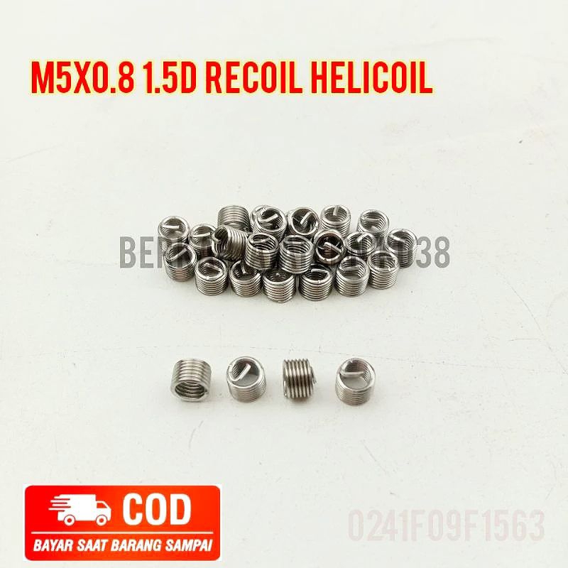 Jual 10pcs recoil M5x0.8 1.5D Recoil Helicoil Alat Reparasi Verbos Baut Bahan Stainless | Shopee ...